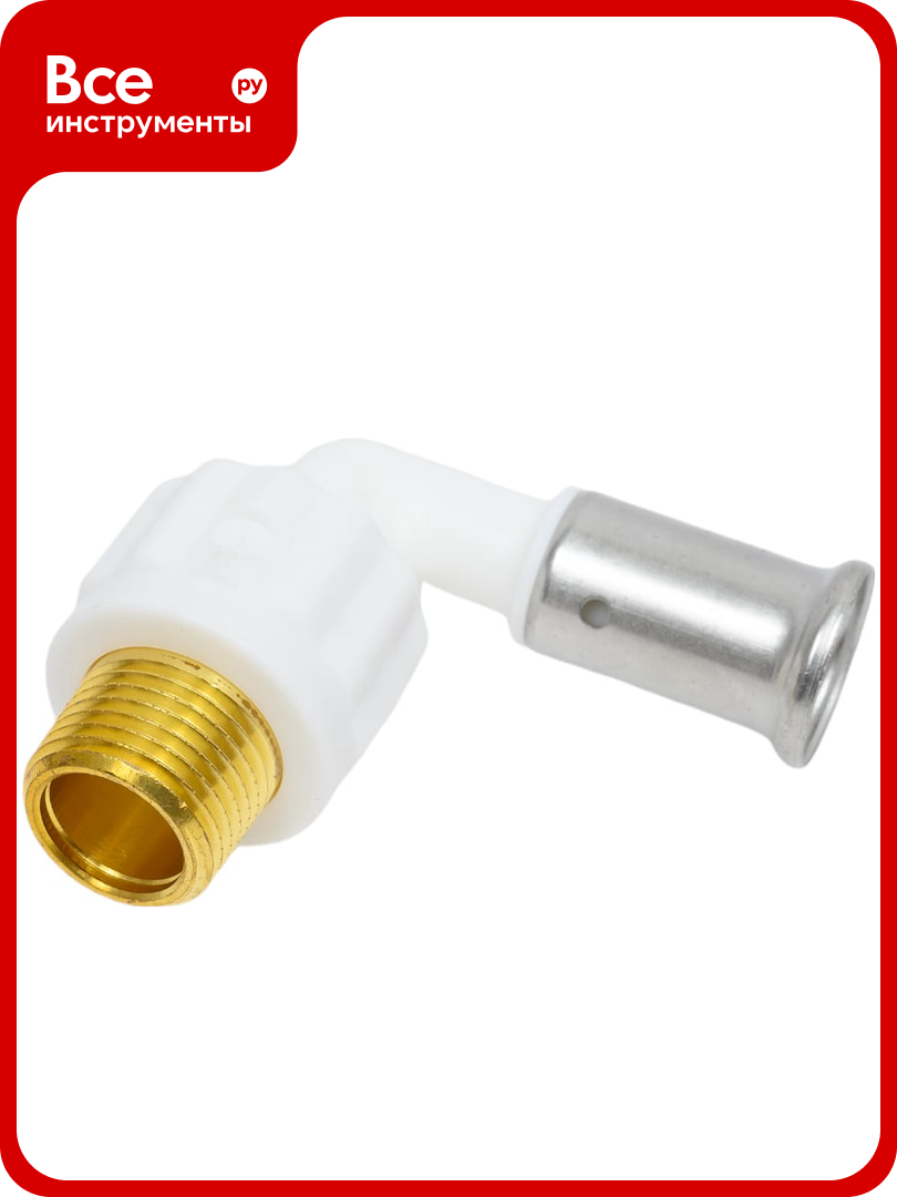 Угольник HENCO 90 градусов, НР, ПВДФ пресс, белый, 16x1/2 5PKW-1604