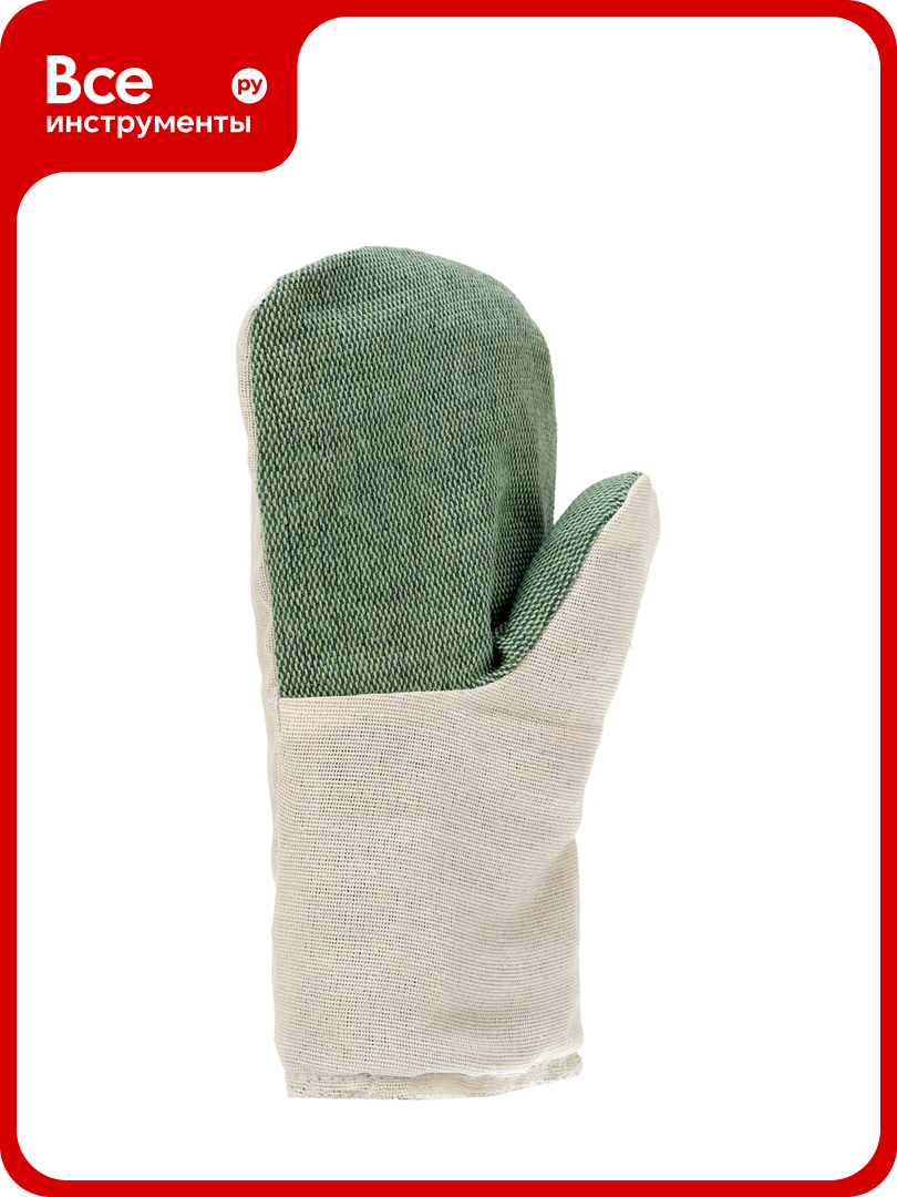 Утепленные рукавицы СИБРТЕХ двунитка с брезентовым наладонником, ватин, 2 размер Россия 68131