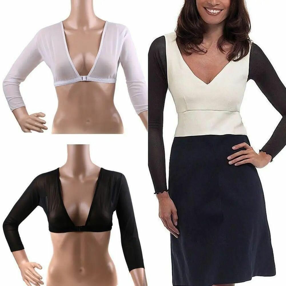 Футболка с длинными рукавами в черно-белую сетку