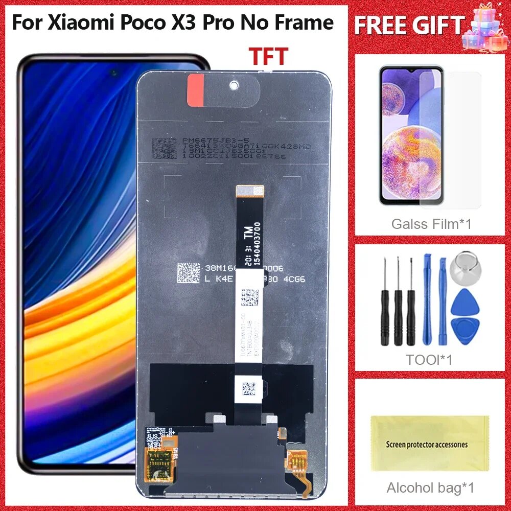 100% протестированный 6,67-дюймовый ЖК-дисплей для POCO X3 Pro NFC ЖК-дисплей для Xiaomi POCO X3, сенсорный ЖК-дисплей M2102J20SG, дигитайзер экрана в сборе No Frame
