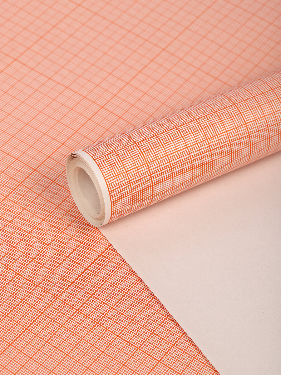 Бумага масштабно-координатная (миллиметровка) шир. 64см 10м оранжевый