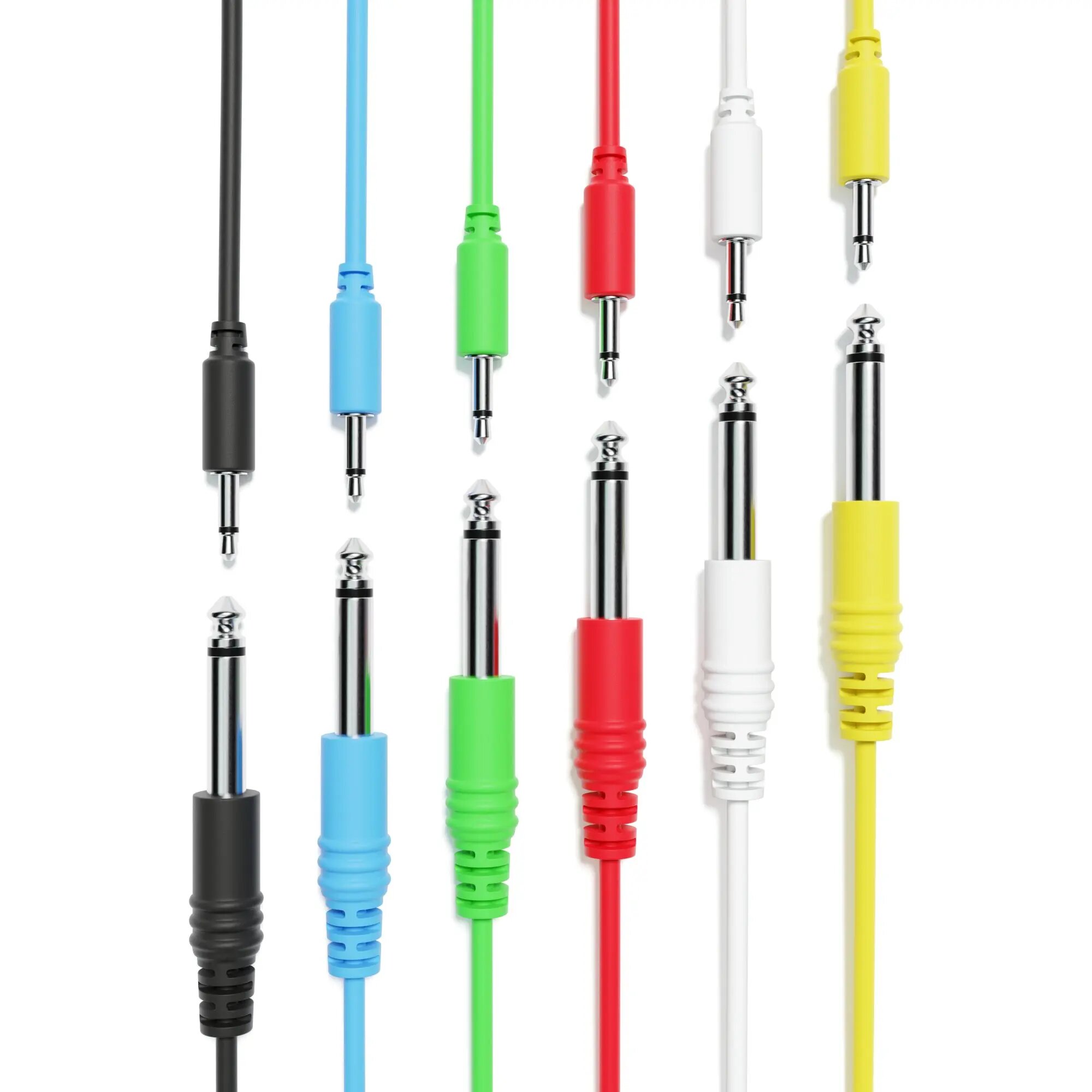 ExcelValley - 6A-Pack - Моно Патч Кабели - TS 3,5мм 1/8" и 6,35мм 1/4" Eurorack Синт CV Затвор, 150 cm - 59 inch