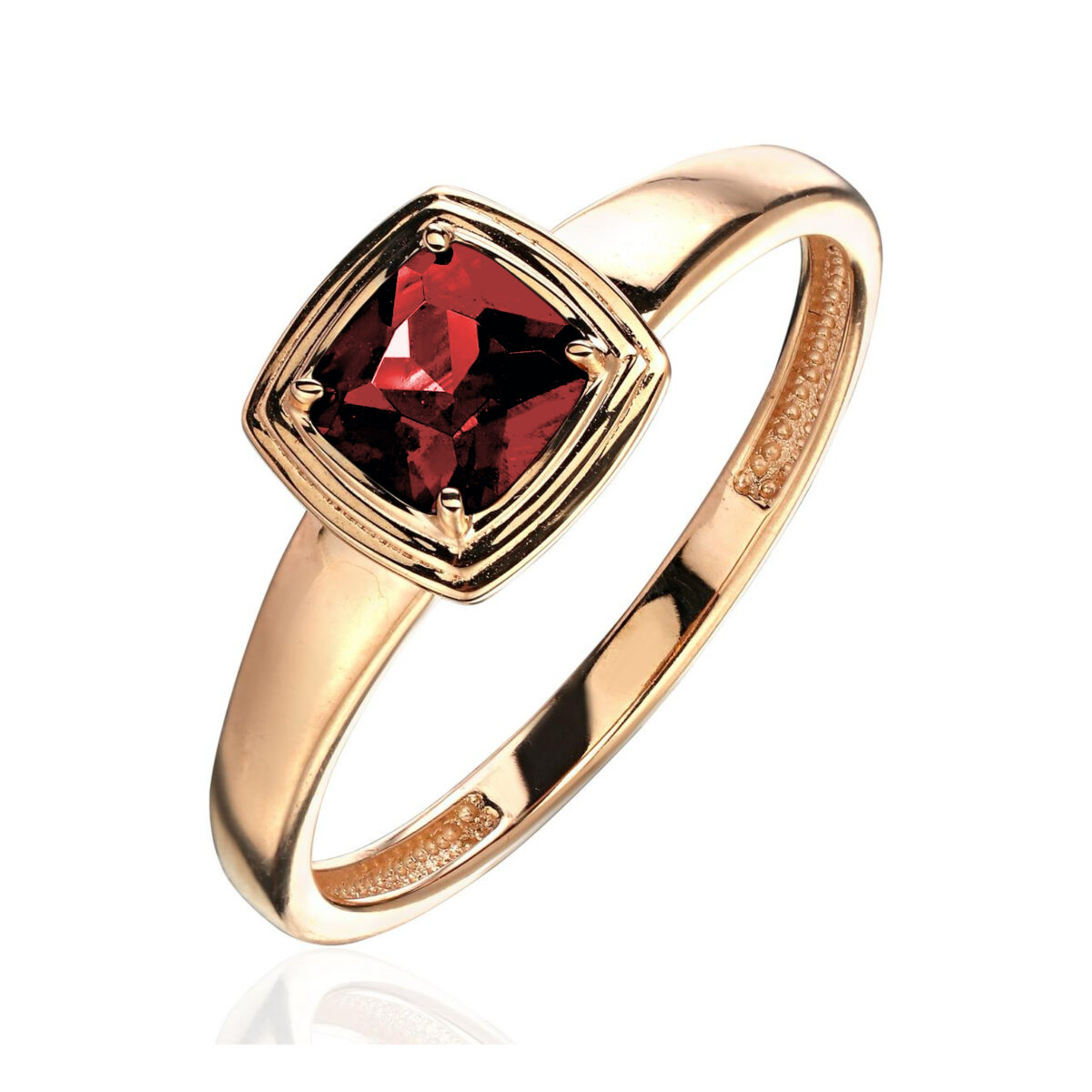 Кольцо, красное золото, 585 проба, гранат