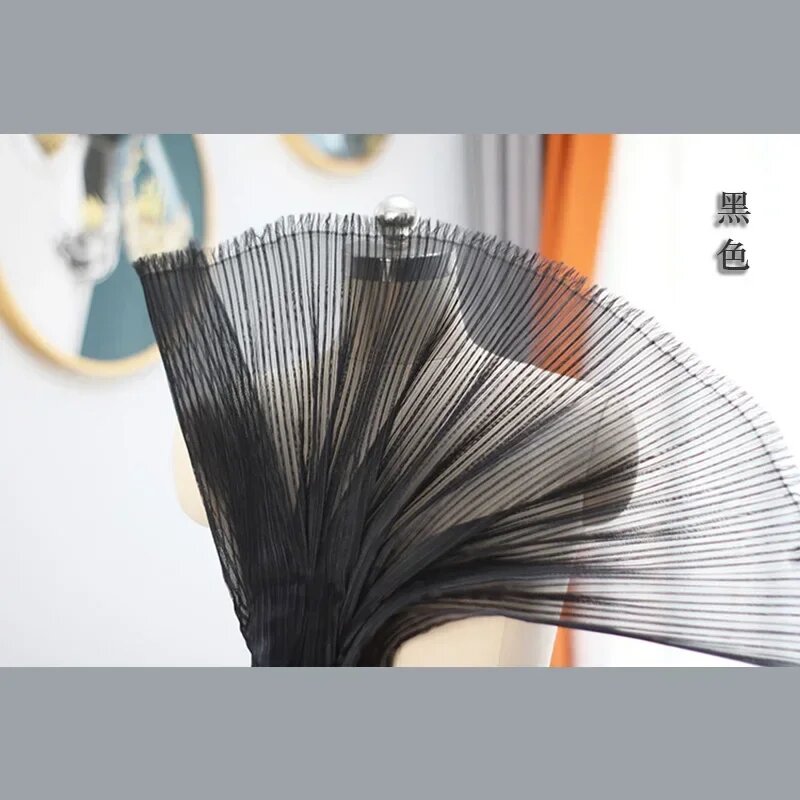 Плиссированная органза 100% полиэстер 1,5 м black