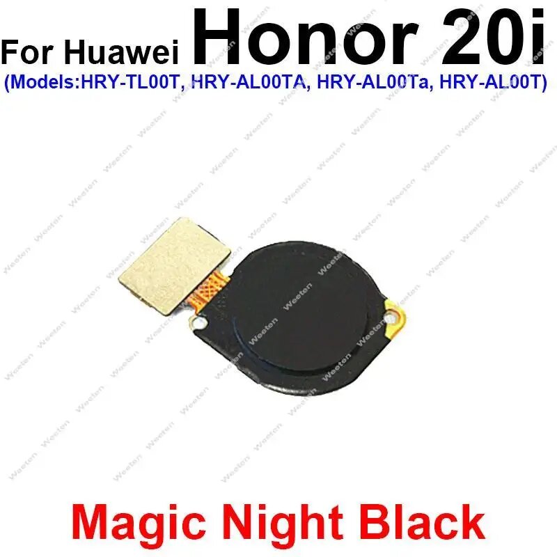 Для Huawei Honor 20 Lite 20 Pro 20i 20S кнопка питания датчик отпечатков пальцев домашний ключ отпечаток пальца соединительный гибкий кабель детали For Honor 20i-Black