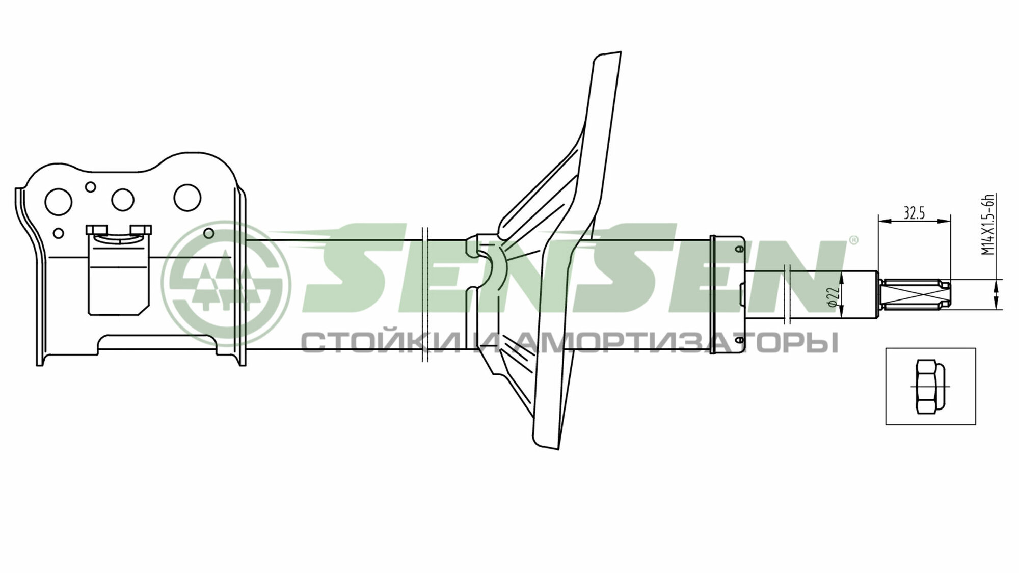 Амортизатор Передний Мост Справа /Mazda, Mx-6 (Ge), 626 Iv (Ge), Telstar Iv Хетчбек (Ge)\1,8-2,5(1,(Sensen 41140030)