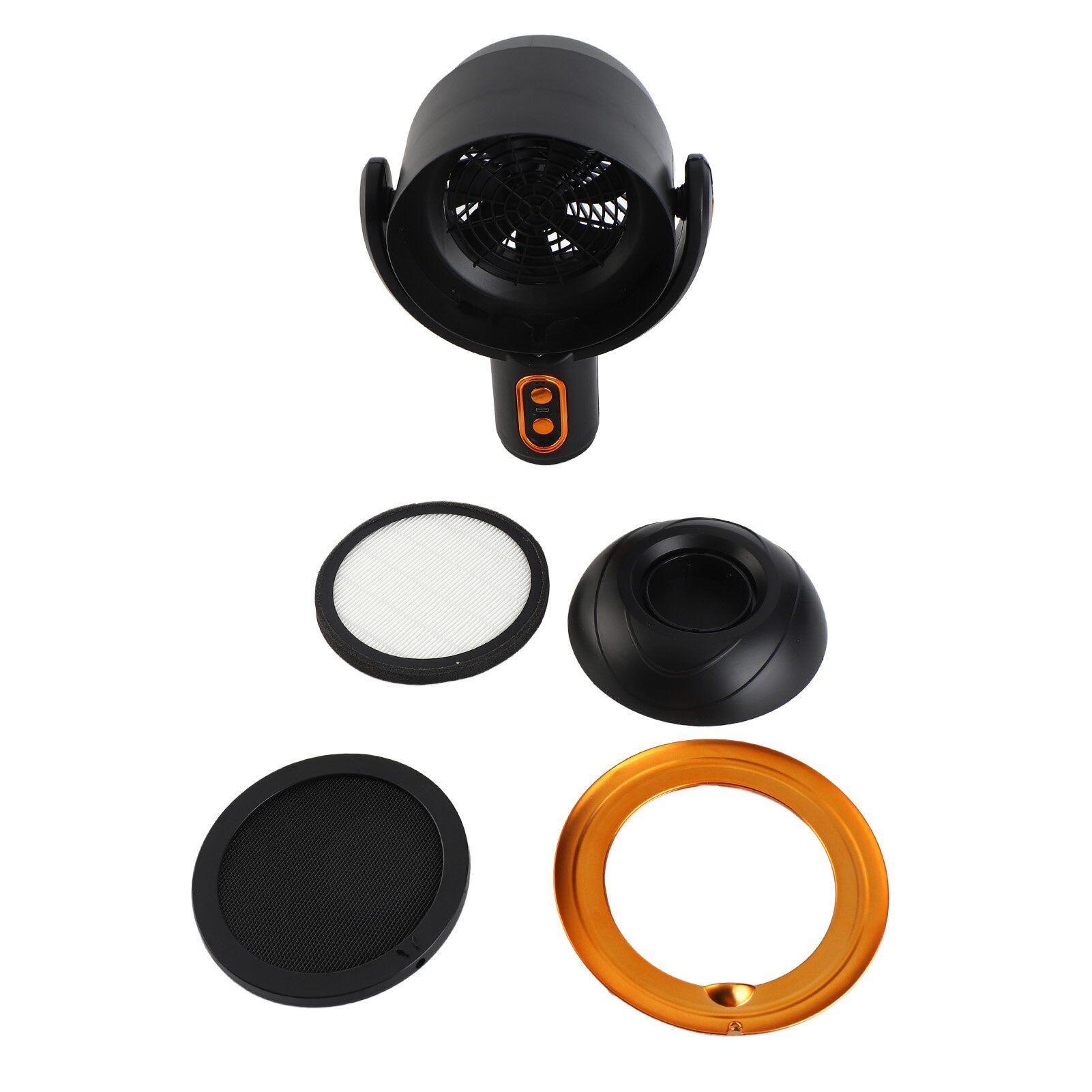 Настольная вытяжка с 2 скоростями отрицательных ионов, USB, 5 В 8 Вт, черный и золотой