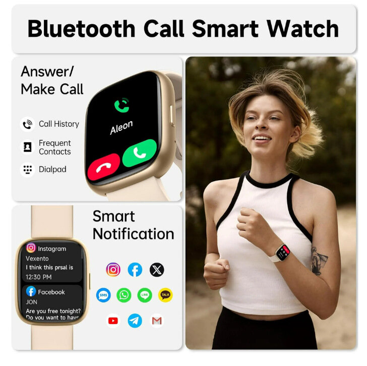 Смарт-часы с широким экраном 1.77", Bluetooth, уведомления, режимы спорта и здоровья H9 Что-то для каждого
