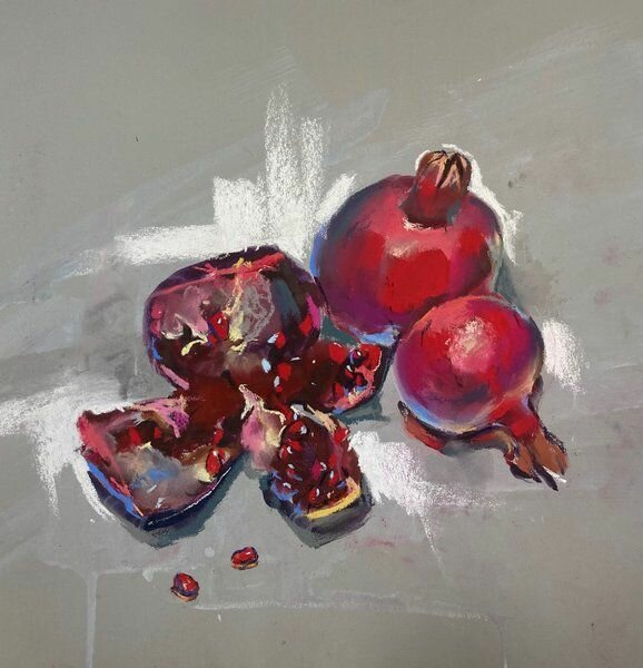 ART-Salon at Oktyabrskaya "Гранат" 35х35 см; бумага, темпера, пастель; ручная работа