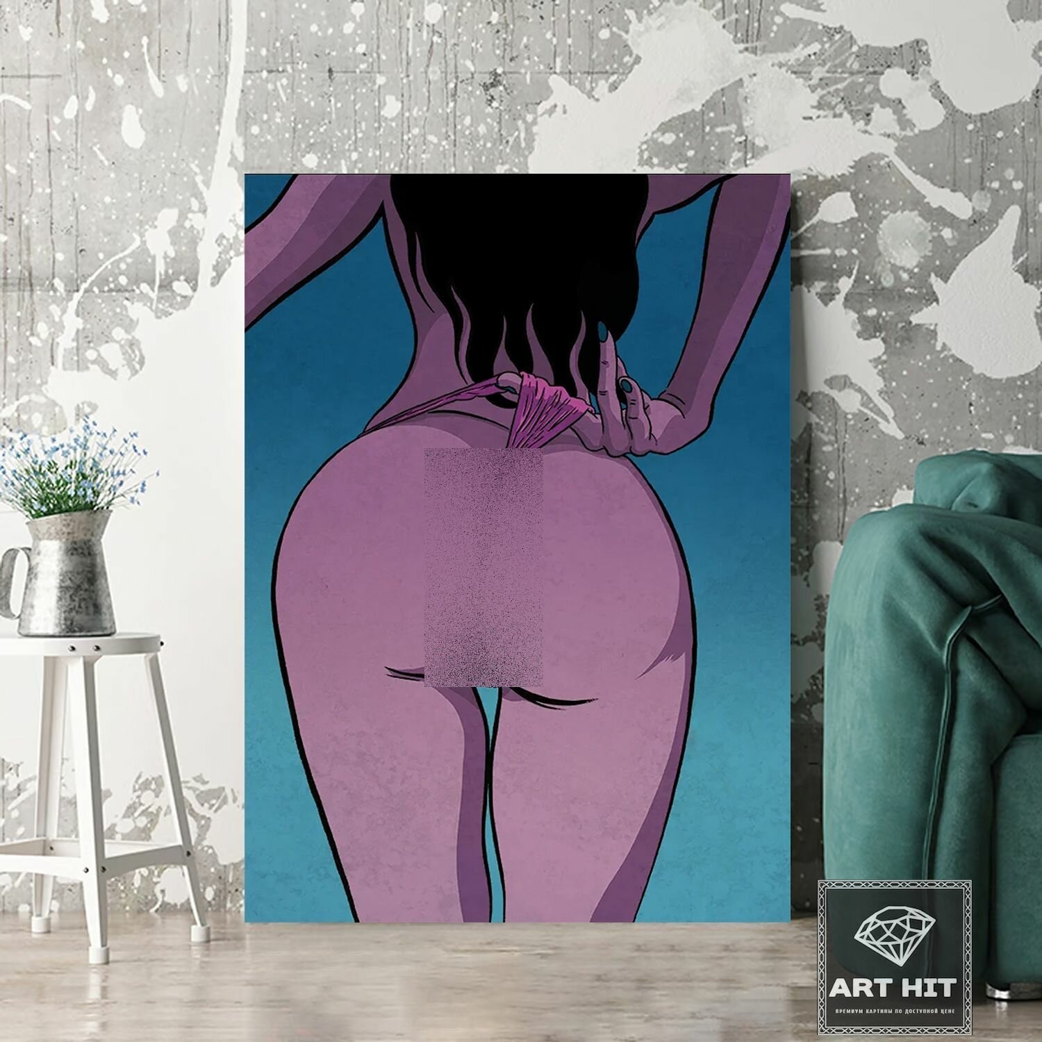 Голая девушка, картины 18+, из коллекции "Эротика и секс", 30х40 см.