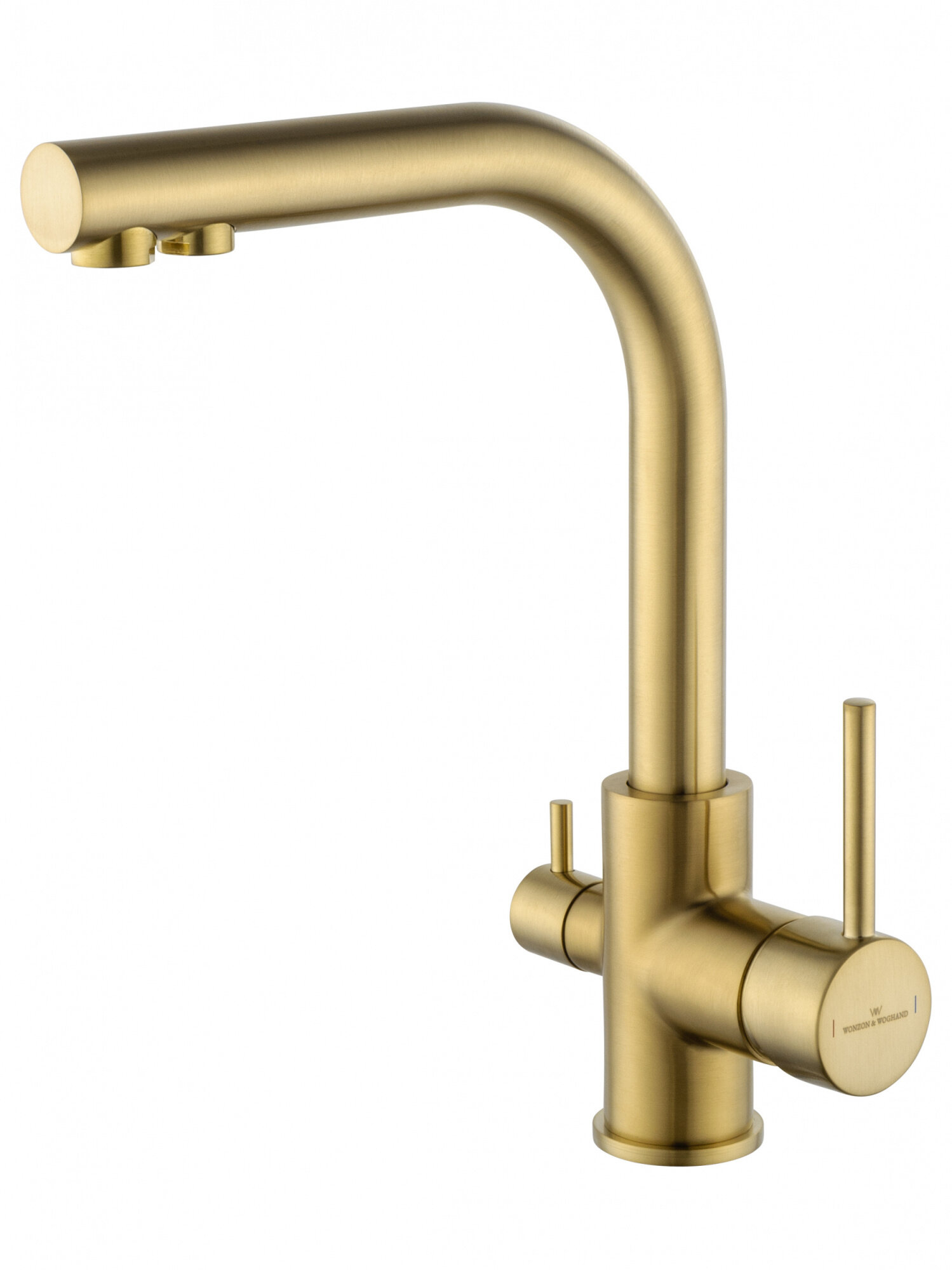 Смеситель для кухни c подключением фильтра WONZON & WOGHAND, брашированное золото WW-88458005-BG