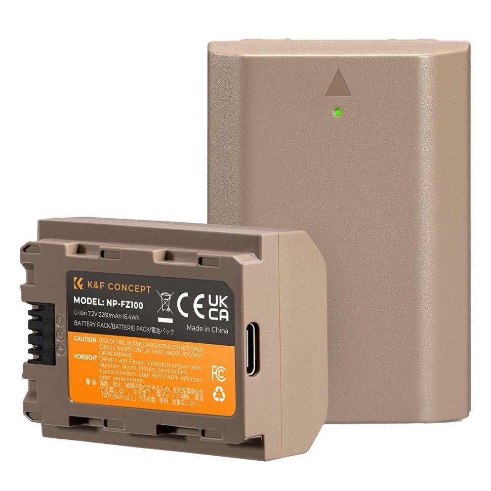 Комплект аккумуляторов K&F Concept NP-FZ100 Type-C (2шт)