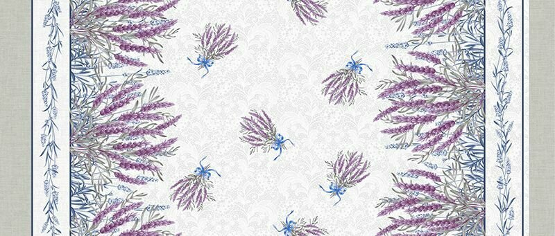 Рушник 50*150 см, прямоугольный, рогожка, хлопок 100 % (Лаванда, вид 1)