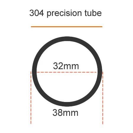 Труба нержавеющая сталь 304 наружный диаметр 38 мм 38x3mm, 200mm