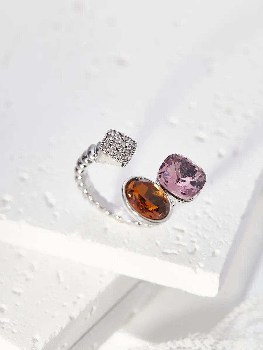 Кольцо, фианит, кристалл, циркон