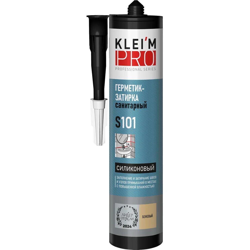KLEI`MPRO Герметик-затирка силиконовый санитарный S101, бежевый, 300мл 5021