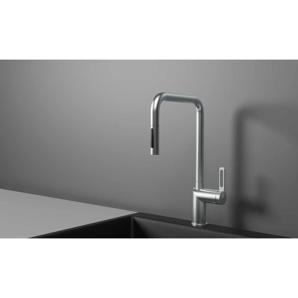 GRANULA смеситель кухонный С выдвижным изливом GR- 8173, нерж