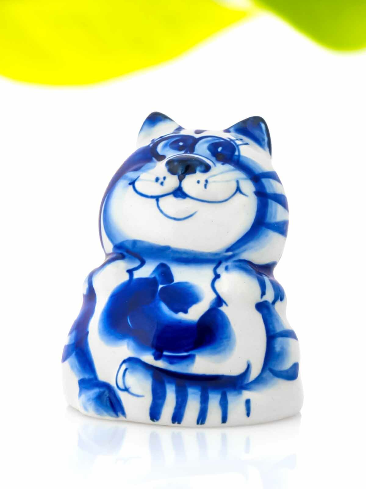 Фигурка коллекционная - Котик, Гжель, Фарфор, 5,5 см