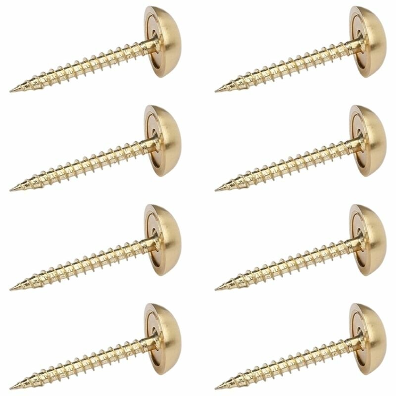(8 шт.) Декоративные винты с латунными крышками - 15 мм, латунь