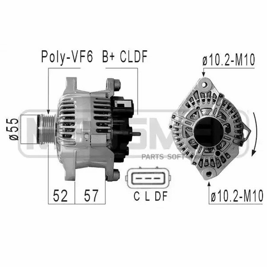 Генератор\ HYUNDAI ix35/KIA SPORTAGE от официального дистрибьютора, ERA, артикул 210820