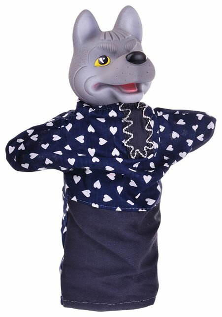 Кукла-рукавичка на руку "Волк" для кукольного театра, мягкая игрушка-перчатка, перчаточная кукла бибабо