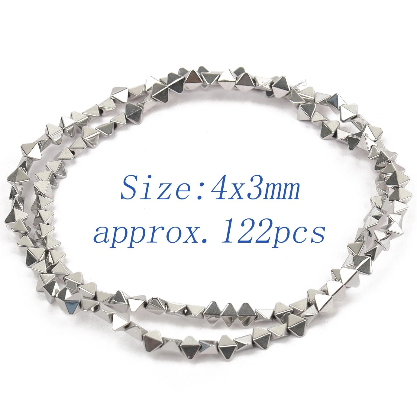 Бусины из гематита с покрытием из белого золота LNMBII 11