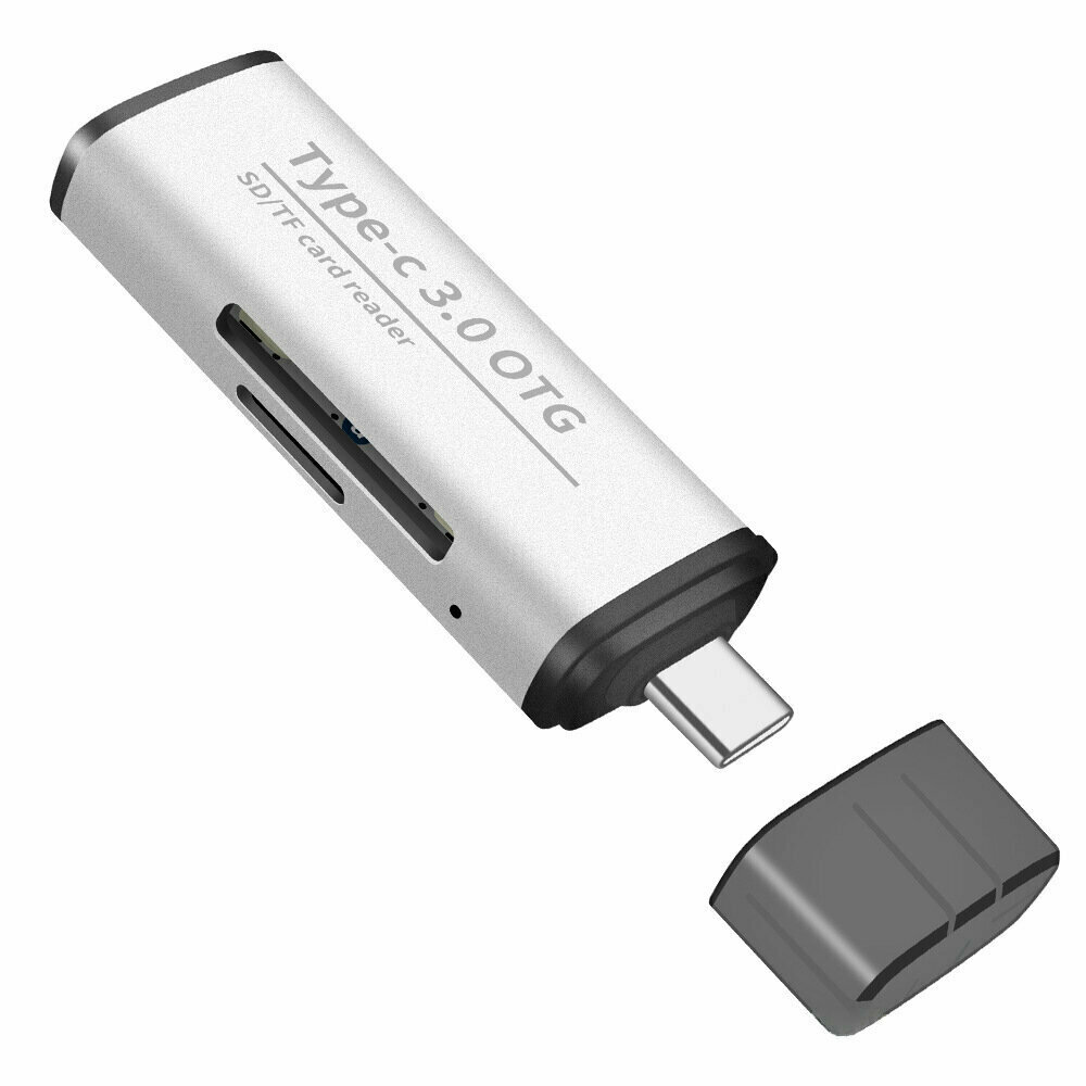 Кард-ридер Pfizer Energy, для телефона, USB 3.0 Type-A, серебристый