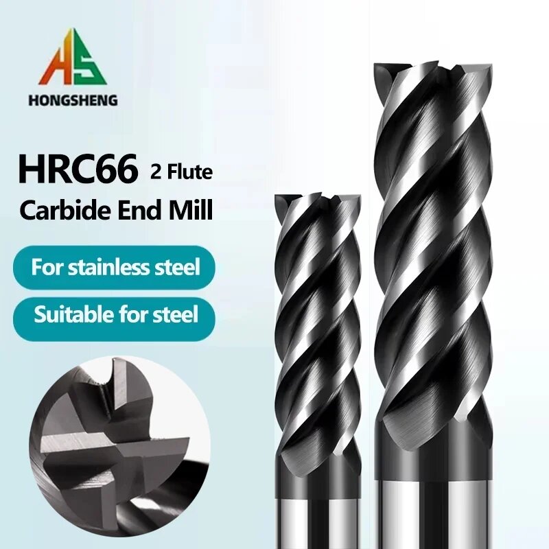 HRC66 Твердосплавная концевая фреза с ЧПУ, удлиняющая фреза, 4 флейты, инструмент для обработки металлической стали, фреза 1234567 89 12 20 мм, фреза 1PCS, 4.0x20x4Dx100L