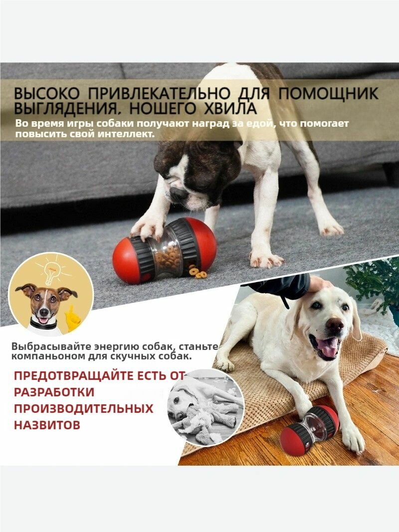 Интерактивная игрушка для животных C393, для лакомств, пластик, удочка-дразнилка, красный/белый