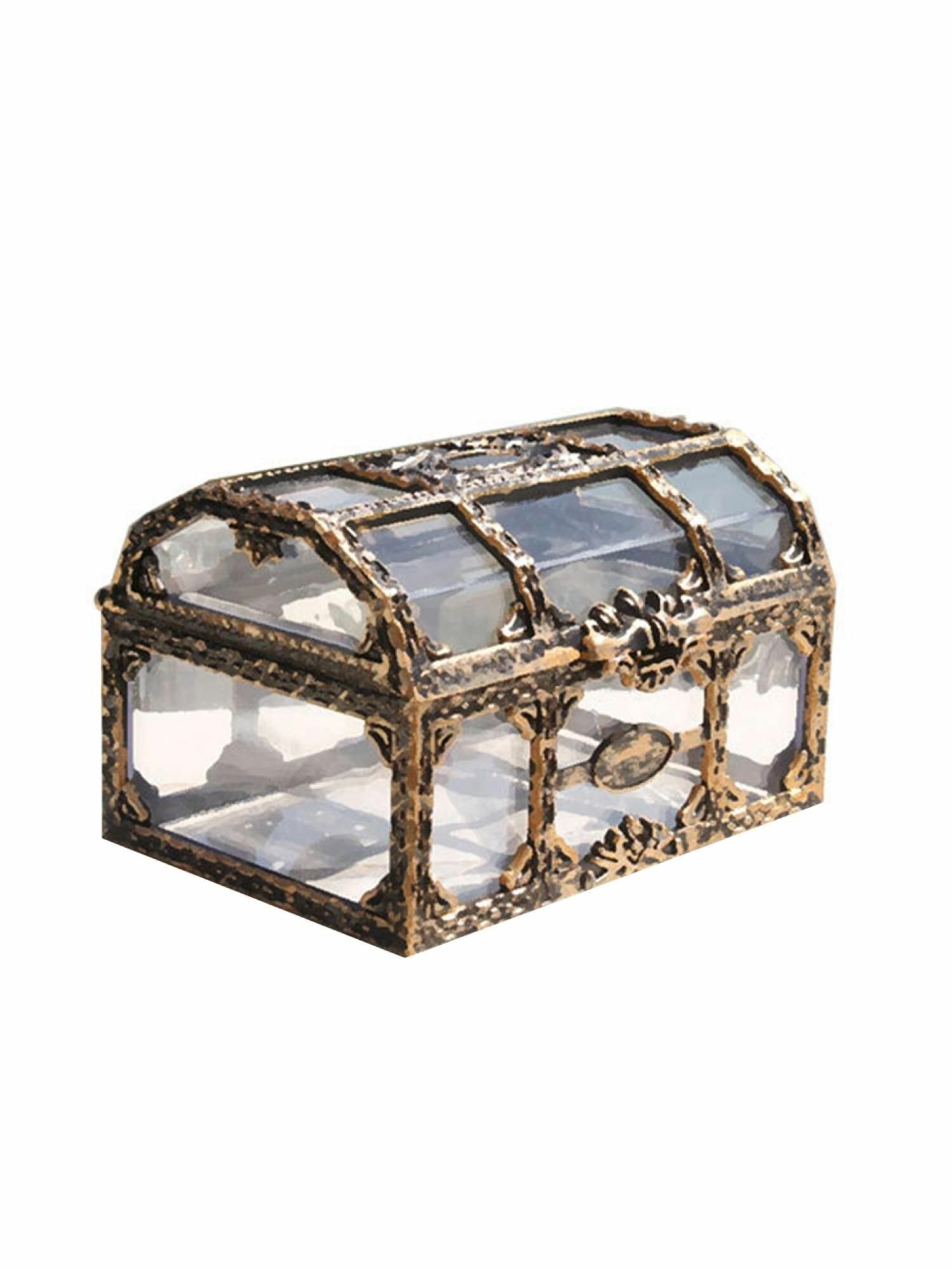 Прозрачная коробка для хранения монет и мелких предметов, компактный органайзер, удобный сундук для коллекций и украшений