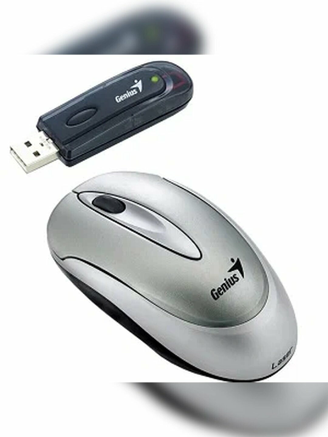 Мышь беспроводная Genius Traveler 600, 1000 dpi, лазерная, USB, серебристая