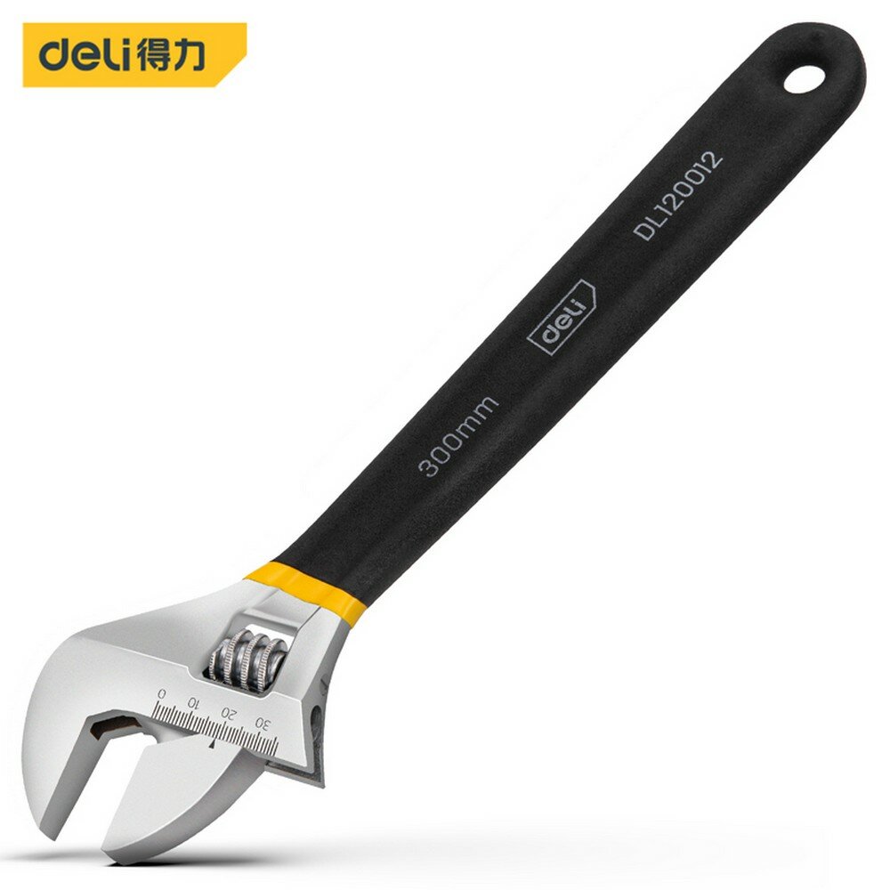 Ключ Deli Разводной ключ Deli DL120012 || 300мм, противоскользящая обливная ручка, диапазон захвата 0-36мм уц-2-2