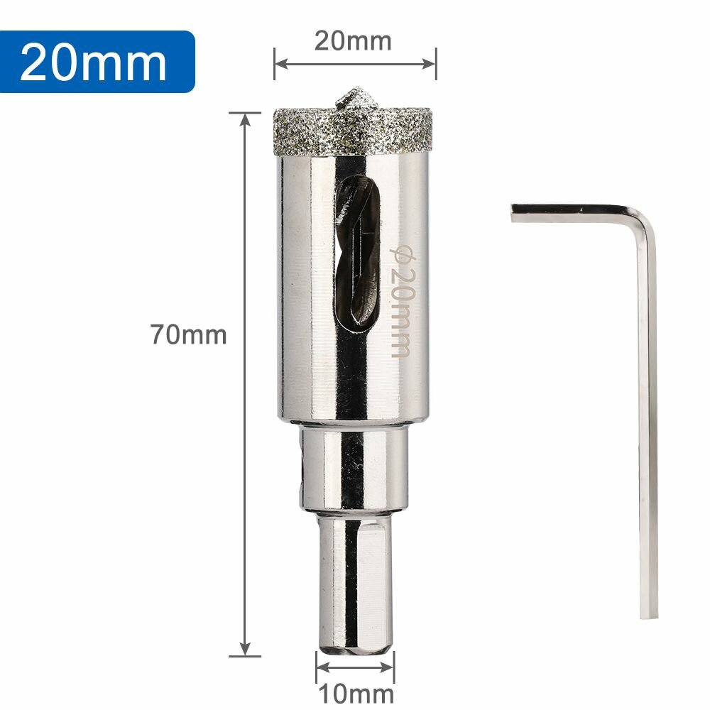 Коронка алмазная 20мм по бетону с центрирующим сверлом