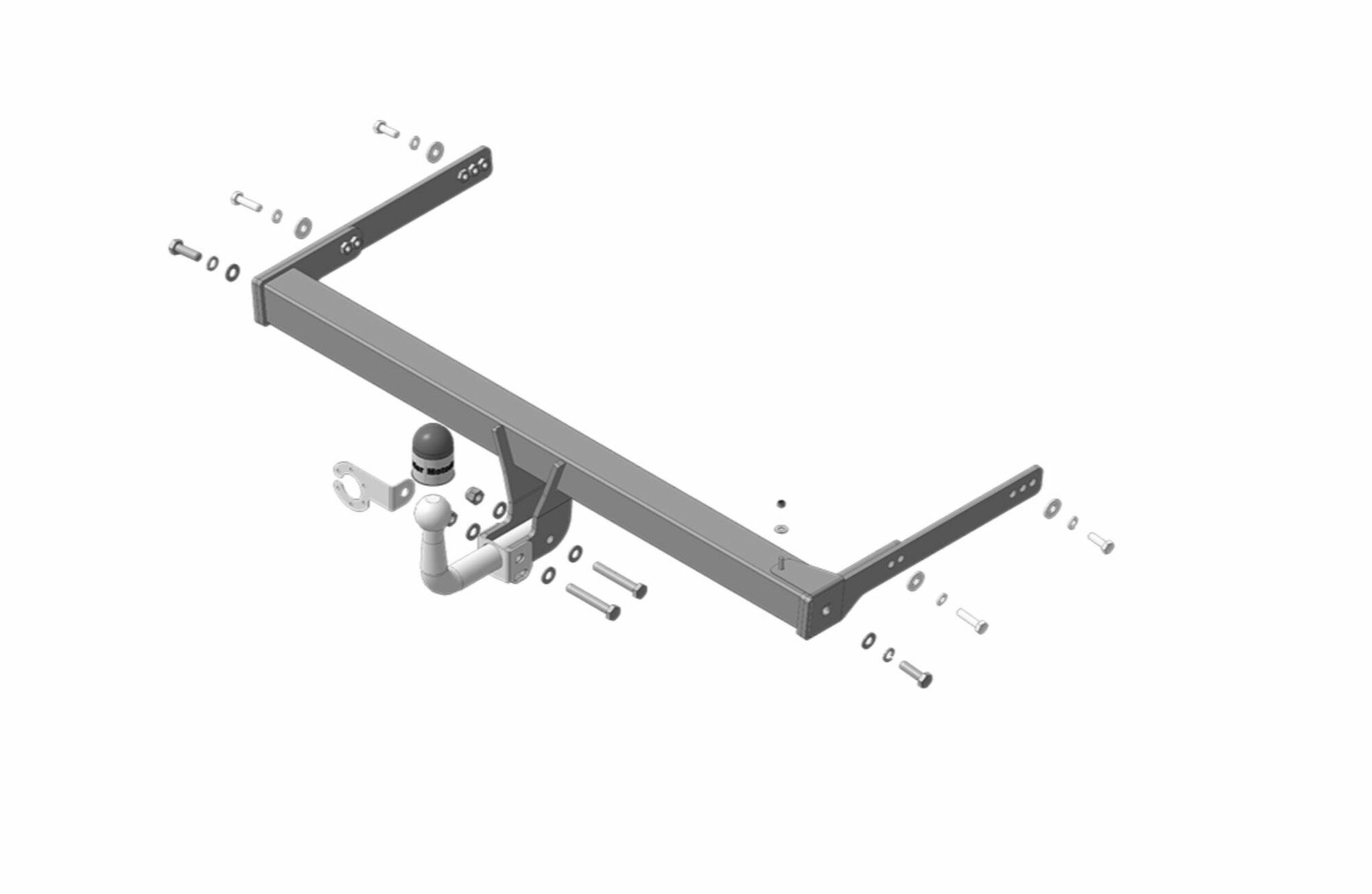 Фаркоп Motodor Volkswagen Tiguan, Skoda Kodiaq, Yeti, Audi Q3 (оцинкованный шар)(паспорт и сертификат в комплекте)(без электрики) 92711-A