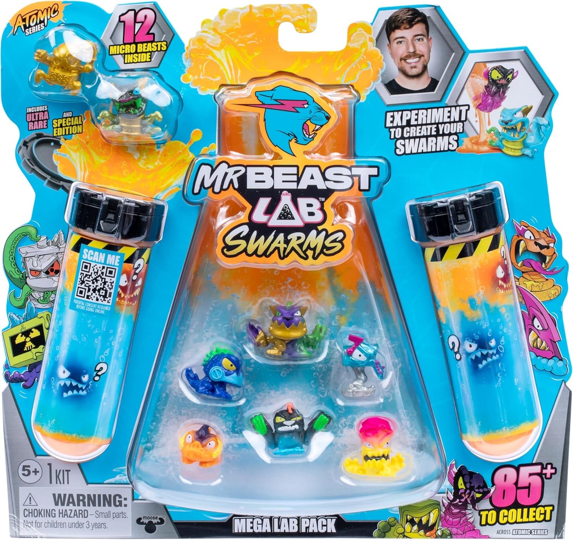 Фигурки Moose Toys MrBeast Lab Swarms - Упаковка из 12 фигурок микрозверей - Мистер Бист 24749