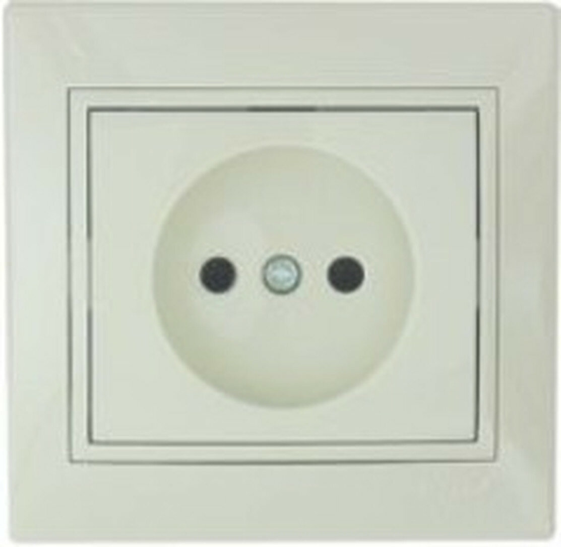 Розетка Lezard мира 1-местная скрытой установки без заземления кремовая