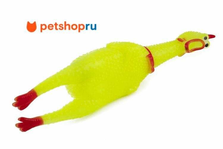 WOGY Игрушка-пищалка для собак Курица мигающая, 1 шт