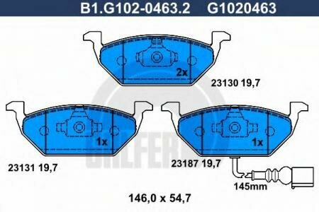 Колодки тормозные передние, B1G10204632 Galfer B1. G102-0463.2