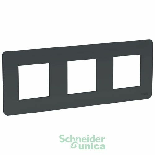 Рамка Schneider Electric Unica Studio NU200654, для 3 постов, IP21, пластик, чёрный