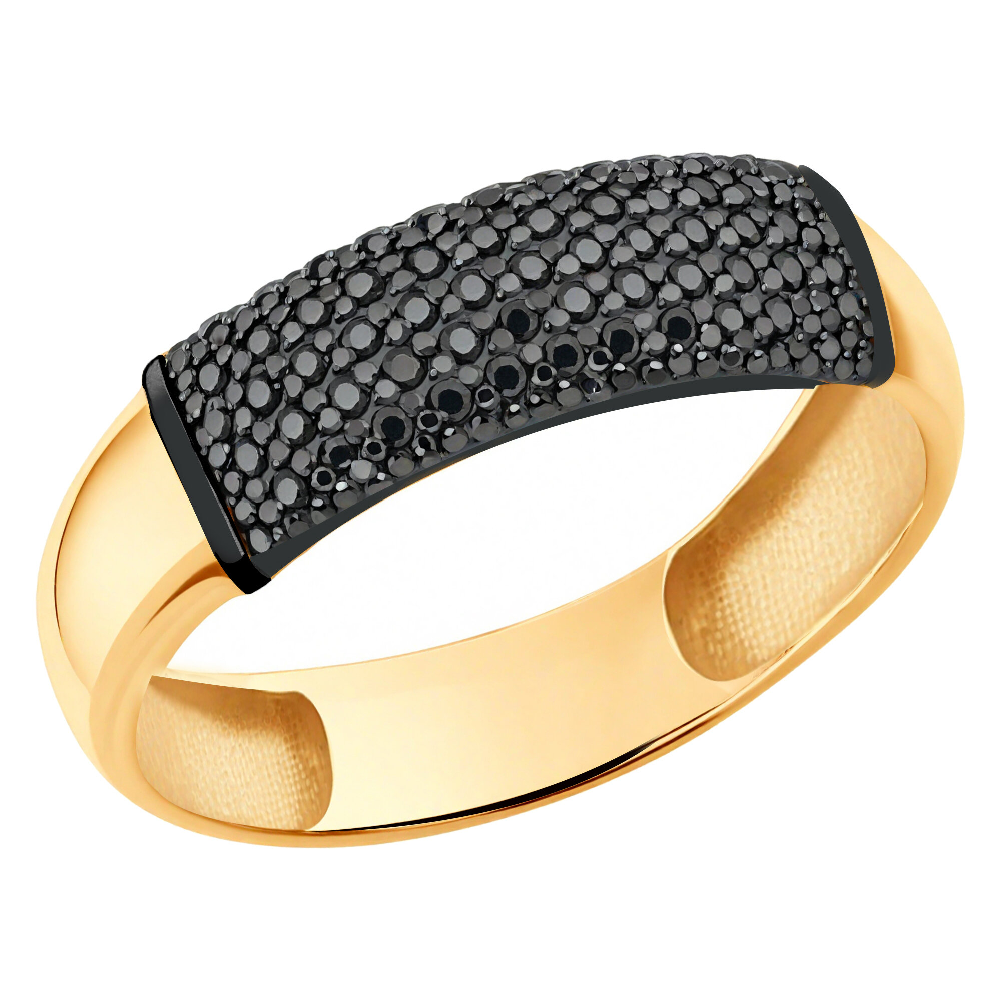 Кольцо дорожка, красное золото, 585 проба, фианит