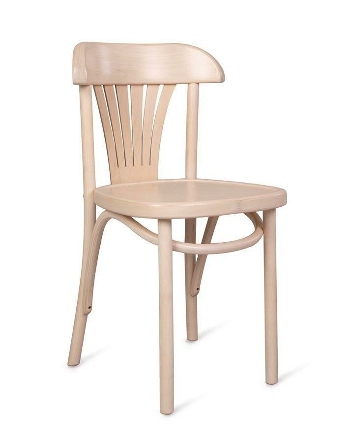 Стул венский деревянный Астра Классик беленый дуб с твердым сиденьем, без подлокотников