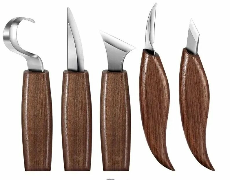 Нож для резьбы по дереву 5шт, для скульптур, ложек, чаш и посуды, ножи для фигурной резки, резак по дереву