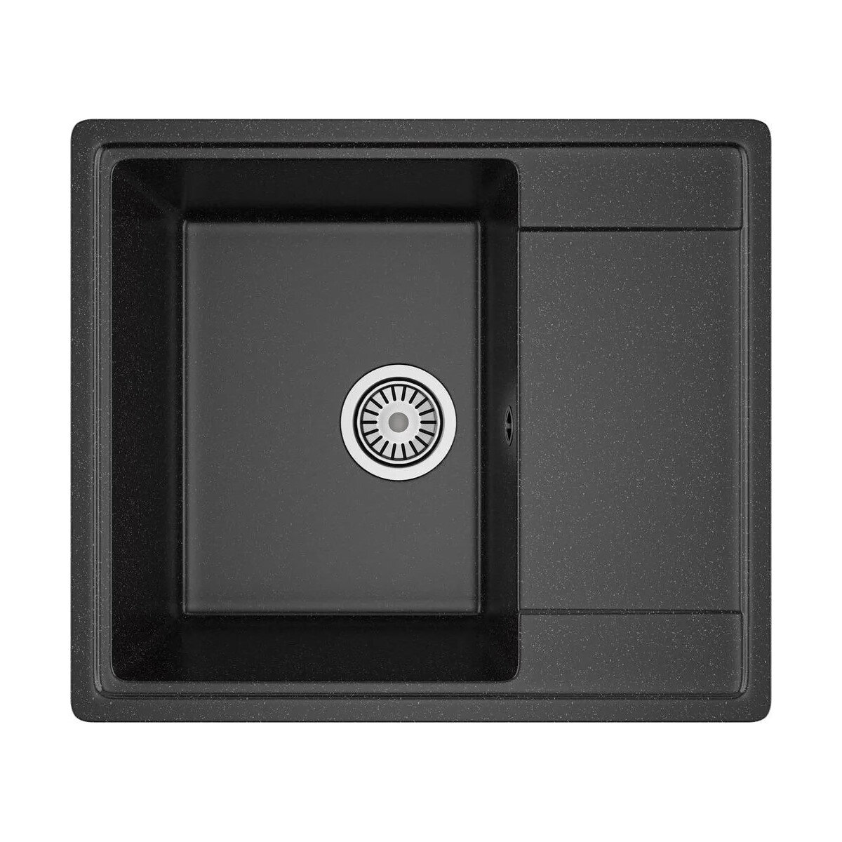 Мойка кухонная Maretti Kitchen 575 KT575-BL гранитная, прямоугольная, 57x49, мойка для кухни, с крылом, матовая, черная