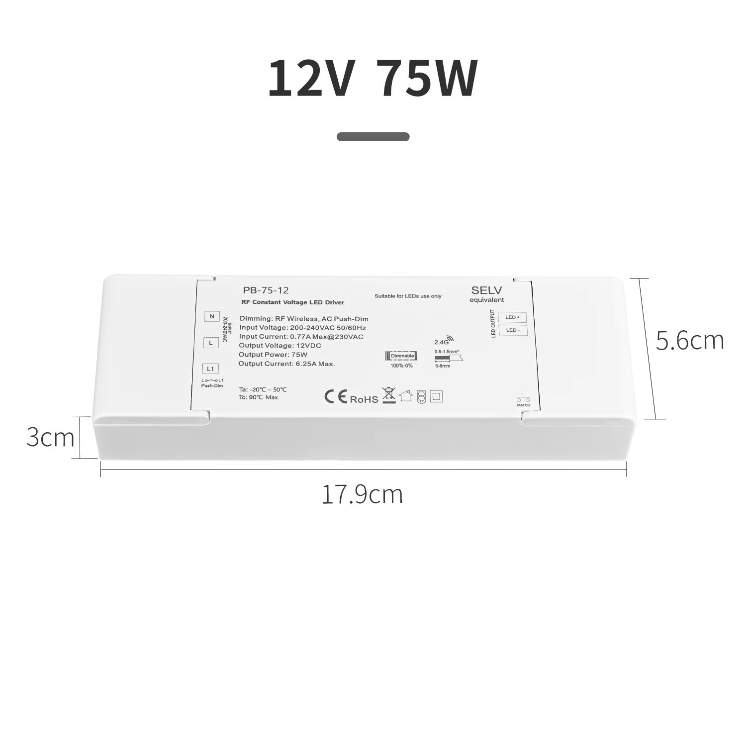 LED драйвер с пультом 40/75/150Вт DC12/24В