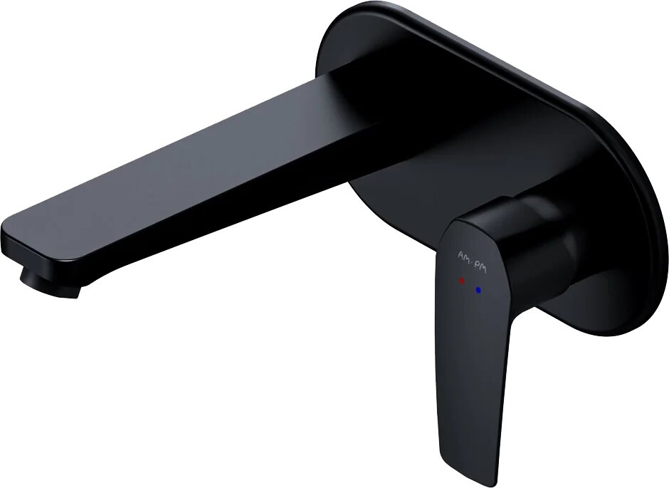 Смеситель для раковины AM.PM Gem F90A72222 встраиваемый, скрытого монтажа, черный, матовый, кран для ванной в раковину, из латуни, рычажный, с керамическим картриджем