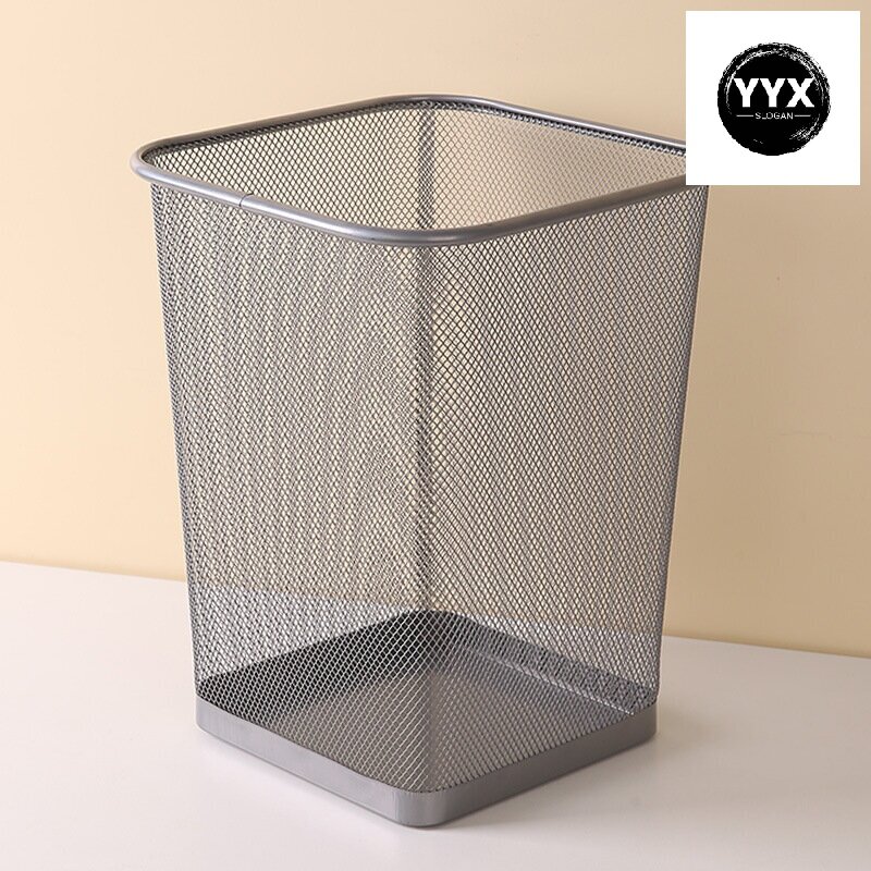 Железная мусорная корзина, бытовая мусорная корзина, большая, средняя и маленькая, металлическая железная сетка, круглая