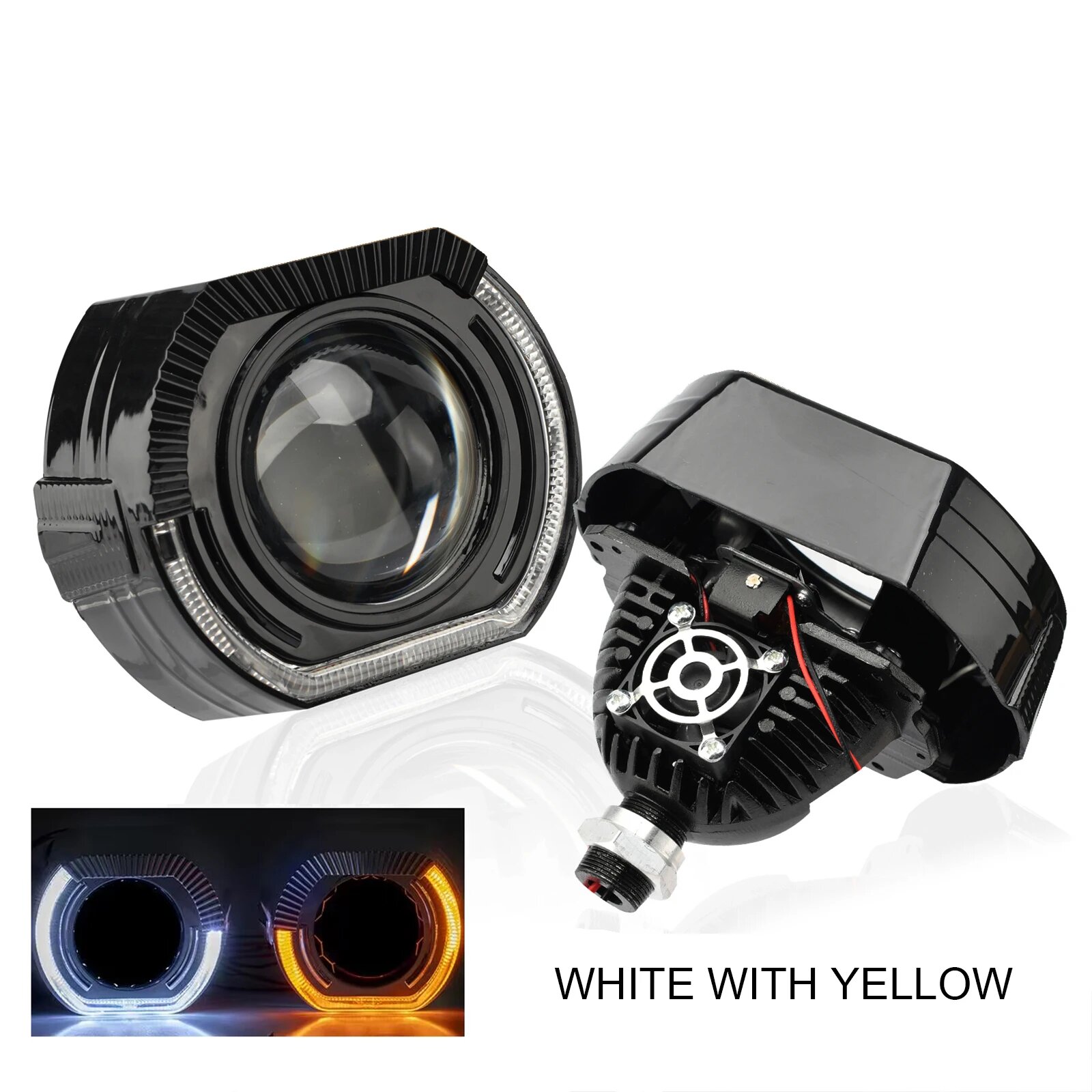 90 Вт 2 шт. 3,0-дюймовый синий би-светодиодный объектив проектора, универсальная HD LENS-B-WY MASK