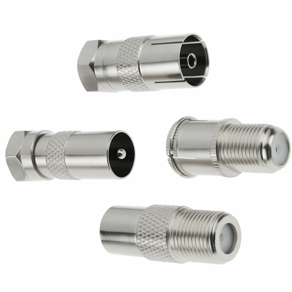 4 шт. металлические адаптеры F Type TV RF коаксиальные для цифровых кабелей