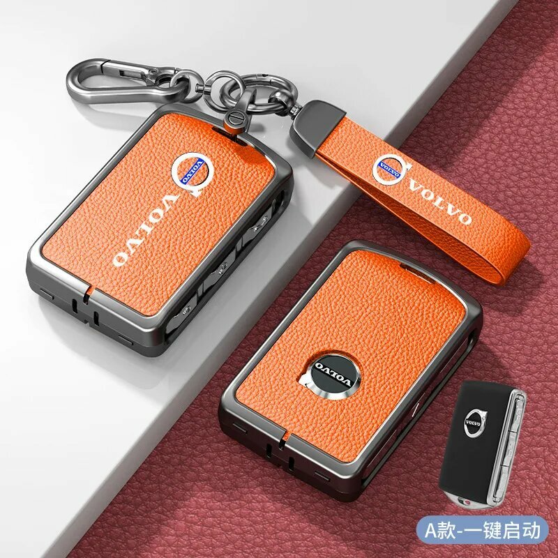 Чехол для ключей, совместимый с Volvo XC60 XC40 S60 S90 XC90 V60 V90, защитный чехол Style A-Orange