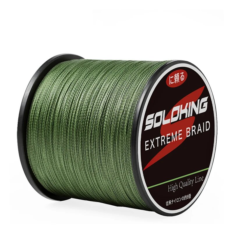SOLOKING 300м Плетеная Рыболовная Леска 10-80LB Зеленый, 300M-0.12mm-12lb, Green